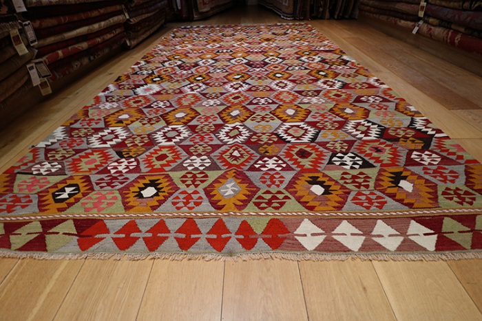 Large Vintage Turkish Kilim Rug - 8893