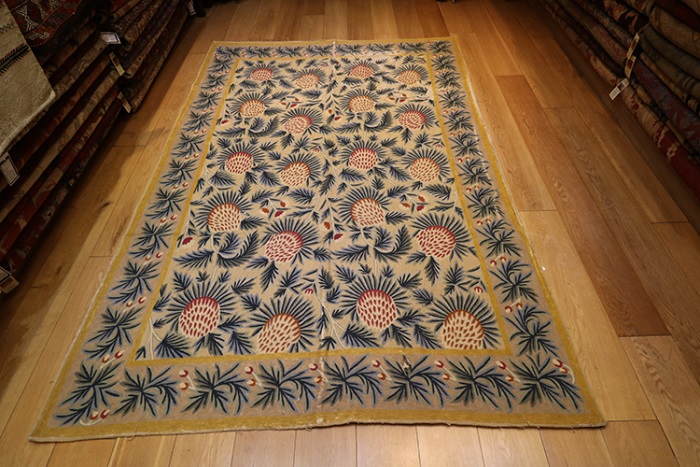 Vintage Indian Kashmir Embroidery Rug - 10682
