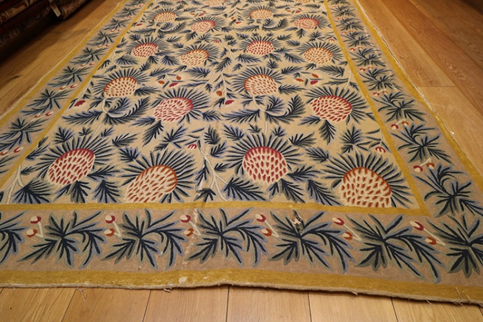 Vintage Indian Kashmir Embroidery Rug - 10682