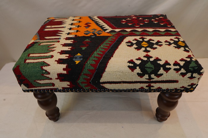 Vintage Kilim Footstools-7108