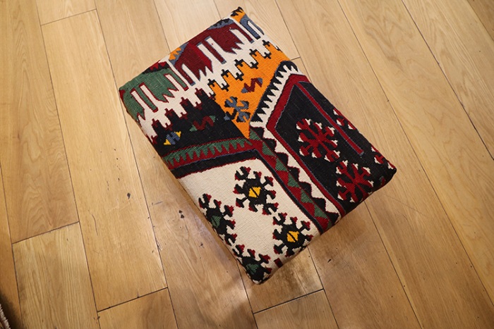 Vintage Kilim Footstools-7108