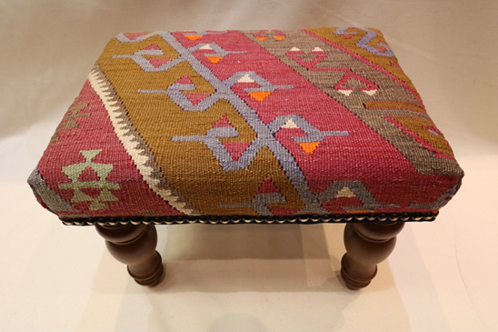 Vintage Turkish Kilim Footstools - 7668